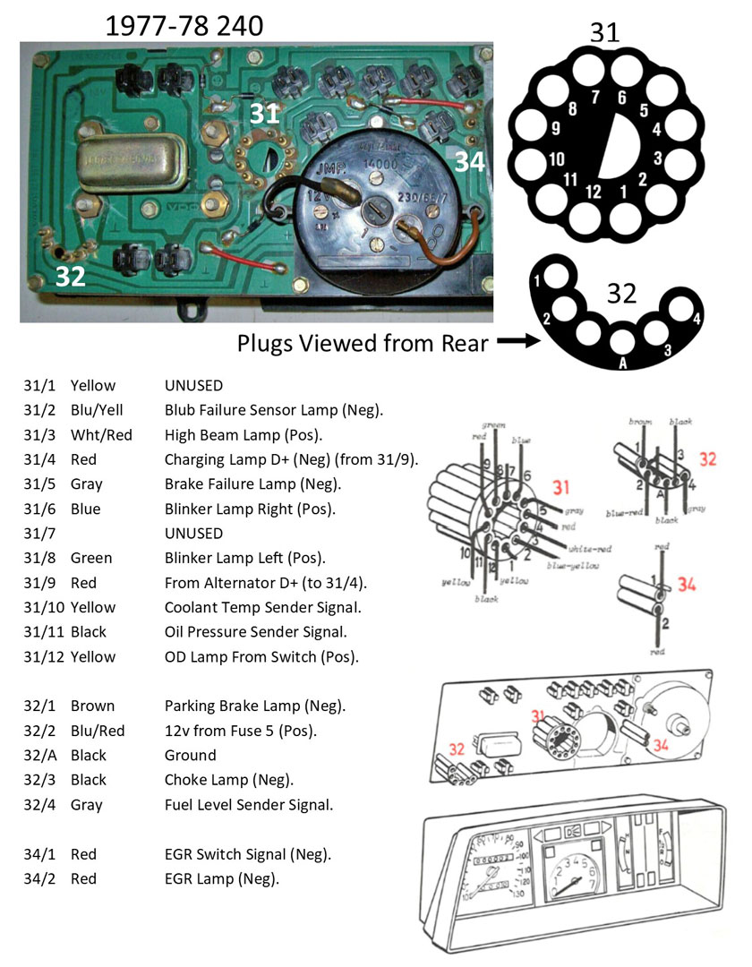Volvo 240 Instrument Cluster And Gauge Wiring